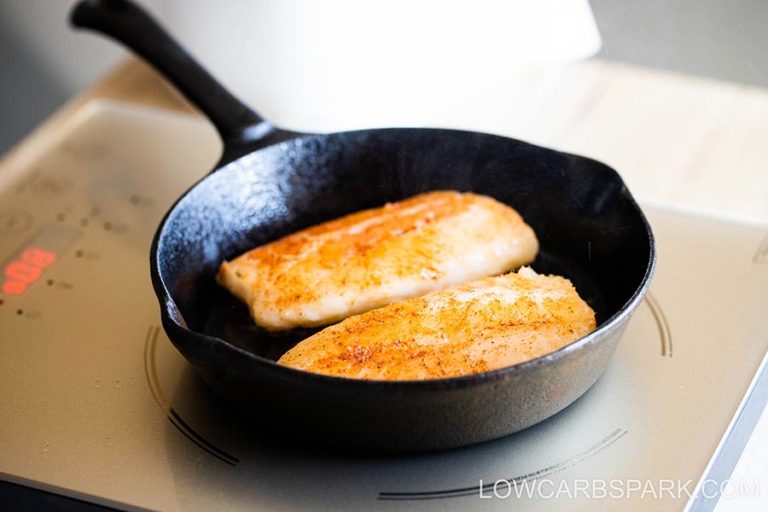 Pan Seared Halibut with Garlic Butter Sauce - Low Carb Spark