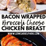 Bacon Wrapped Broccoli Cheese Stuffed Chicken Breast - Low Carb Spark
