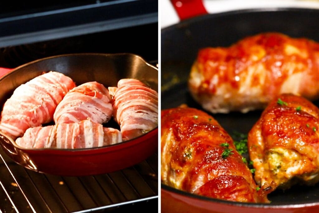 Bacon Wrapped Broccoli Cheese Stuffed Chicken Breast - Low Carb Spark
