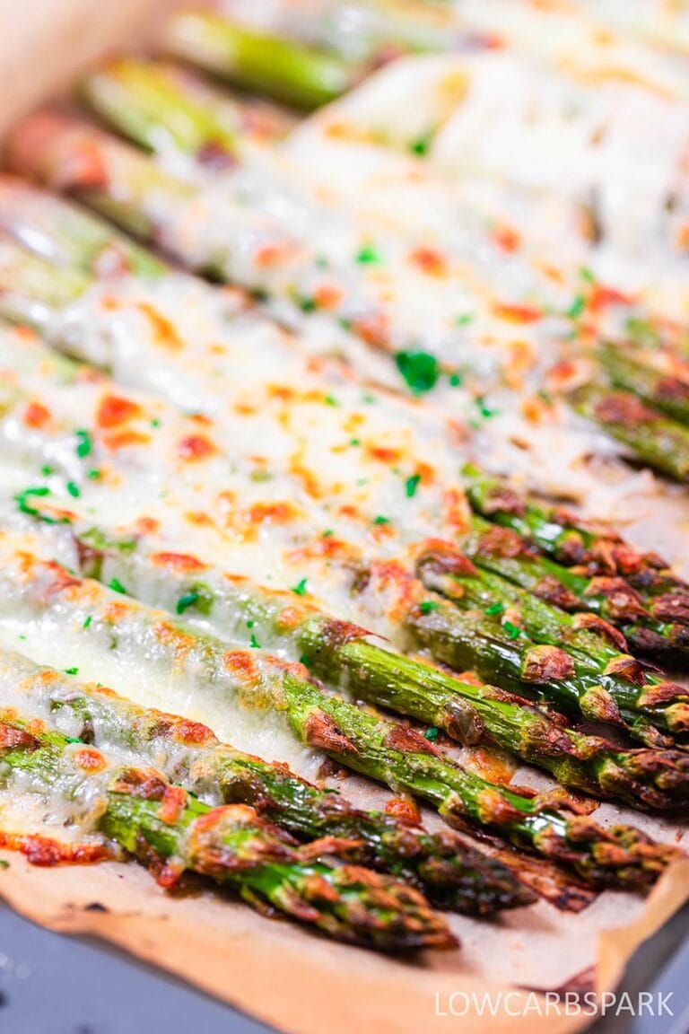 Cheesy Garlic Asparagus - Low Carb Spark