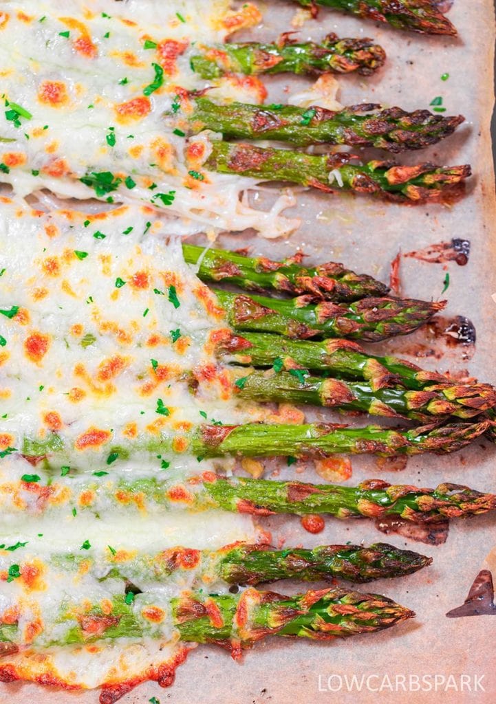 Cheesy Garlic Asparagus - Low Carb Spark