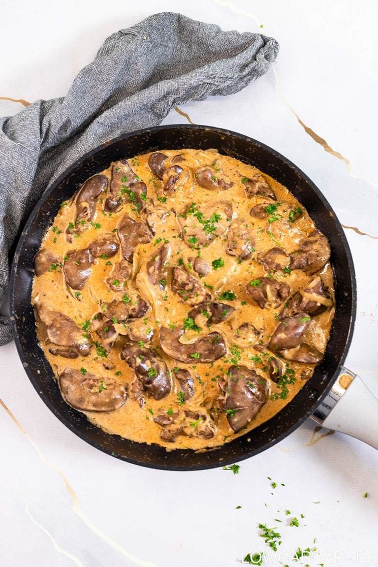 Sauteéd Chicken Livers in White Wine Sauce - Low Carb Spark