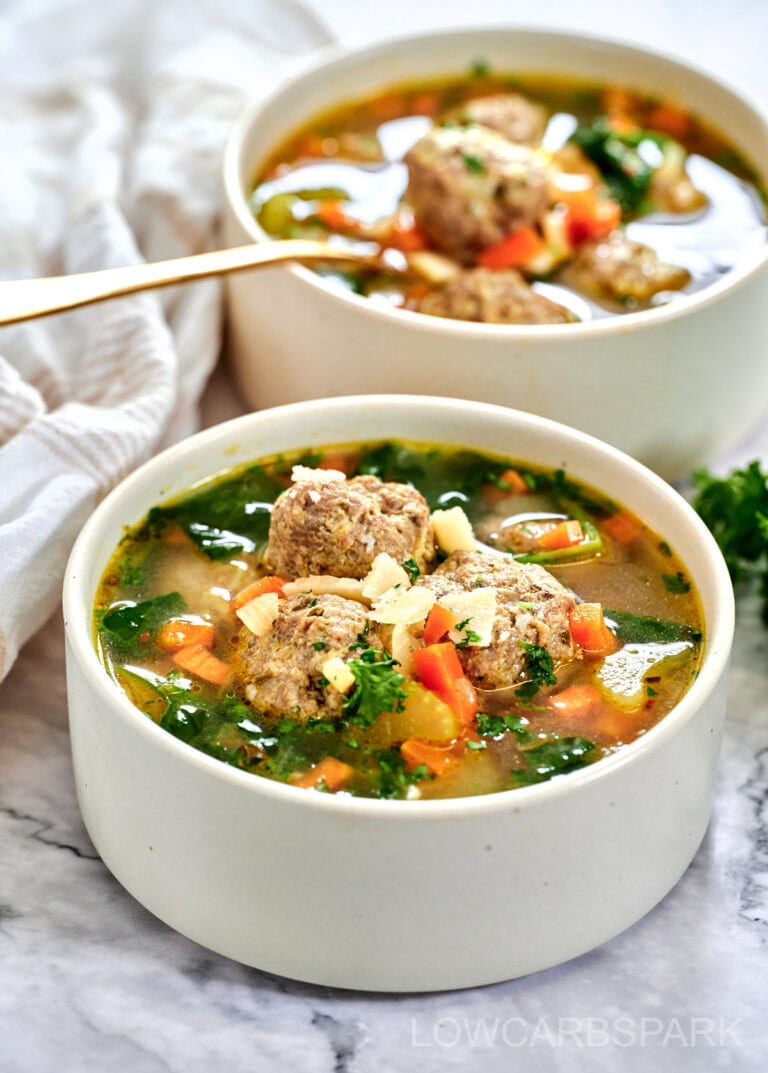 Hearty Low-Carb Italian Wedding Soup - Low Carb Spark