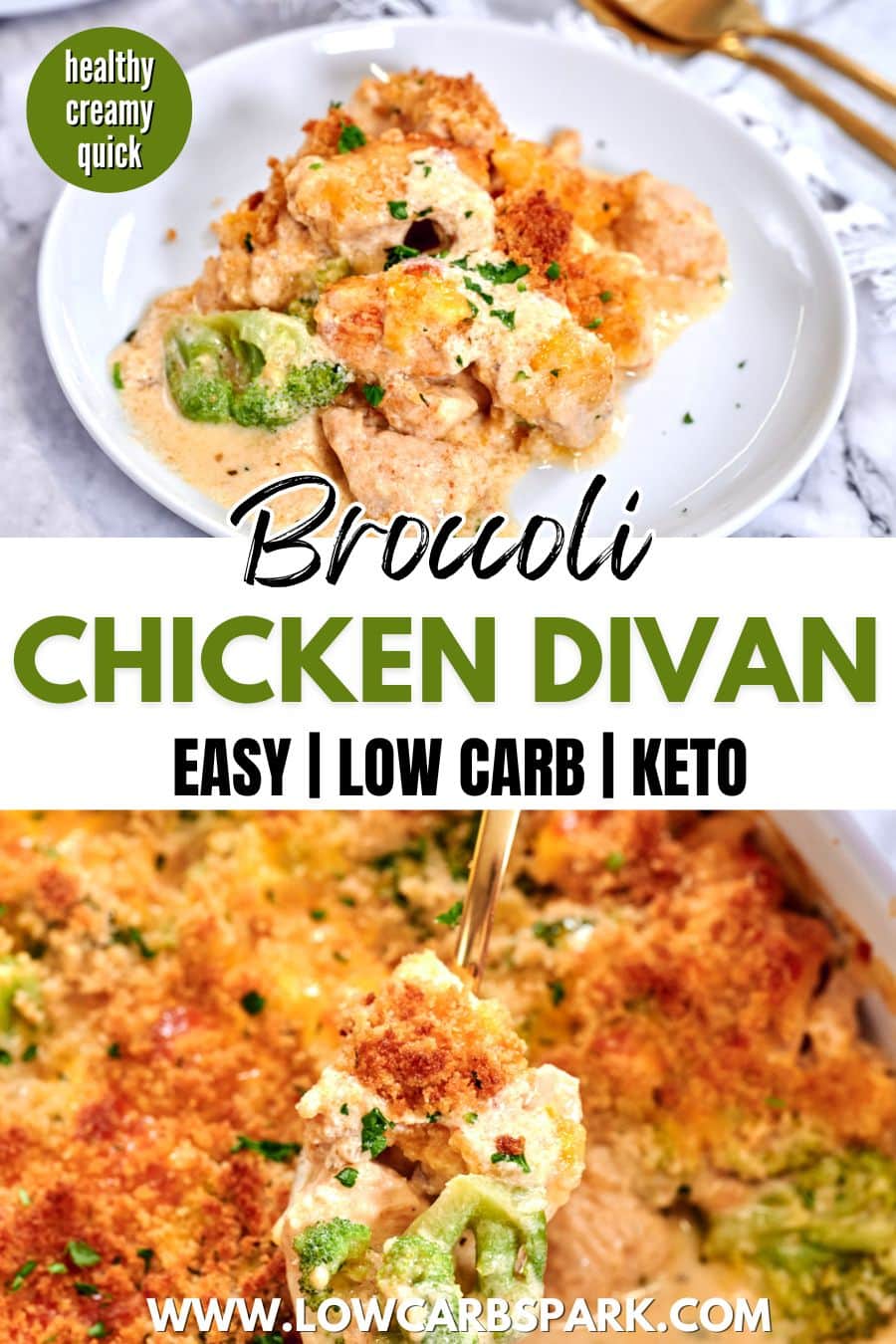 Creamy Chicken Divan Casserole - Low Carb Spark