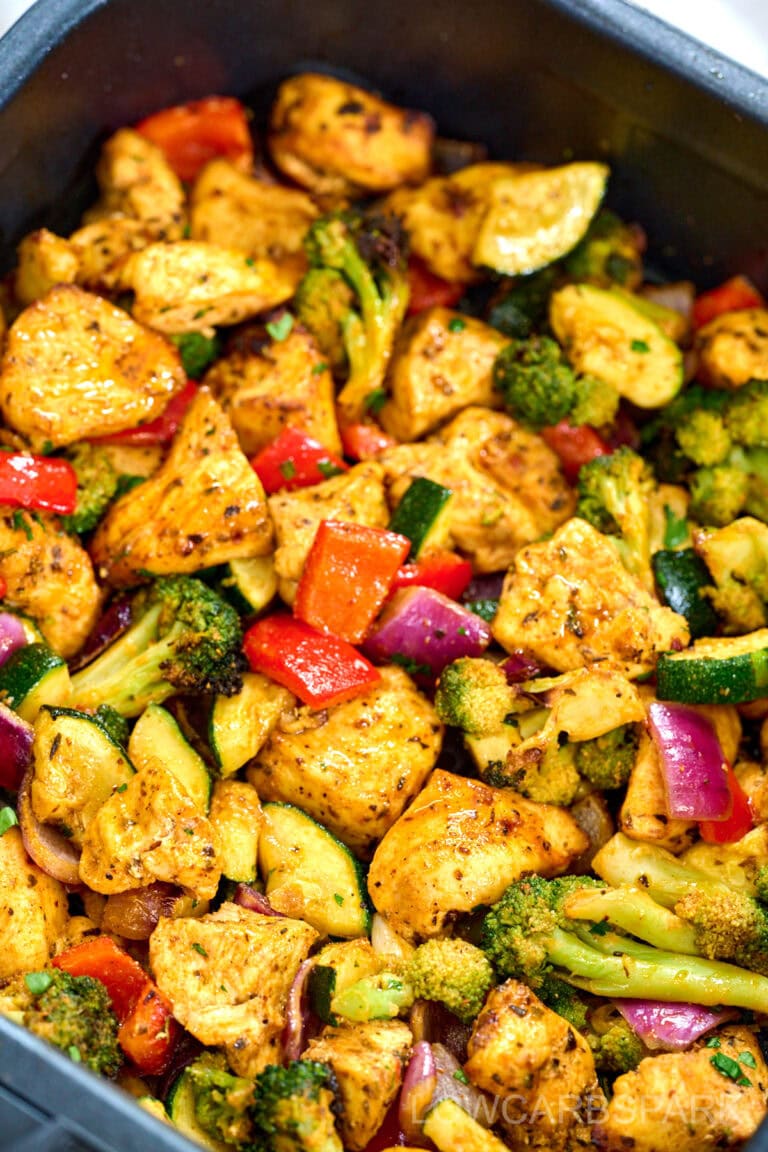 Healthy Air Fryer Chicken And Vegetables (20 Minute Recipe)
