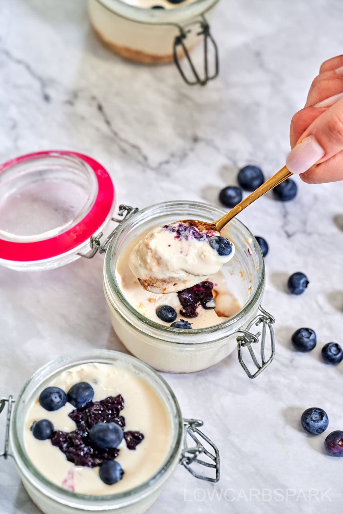 High Protein Cheesecake Jars - Low Carb Spark
