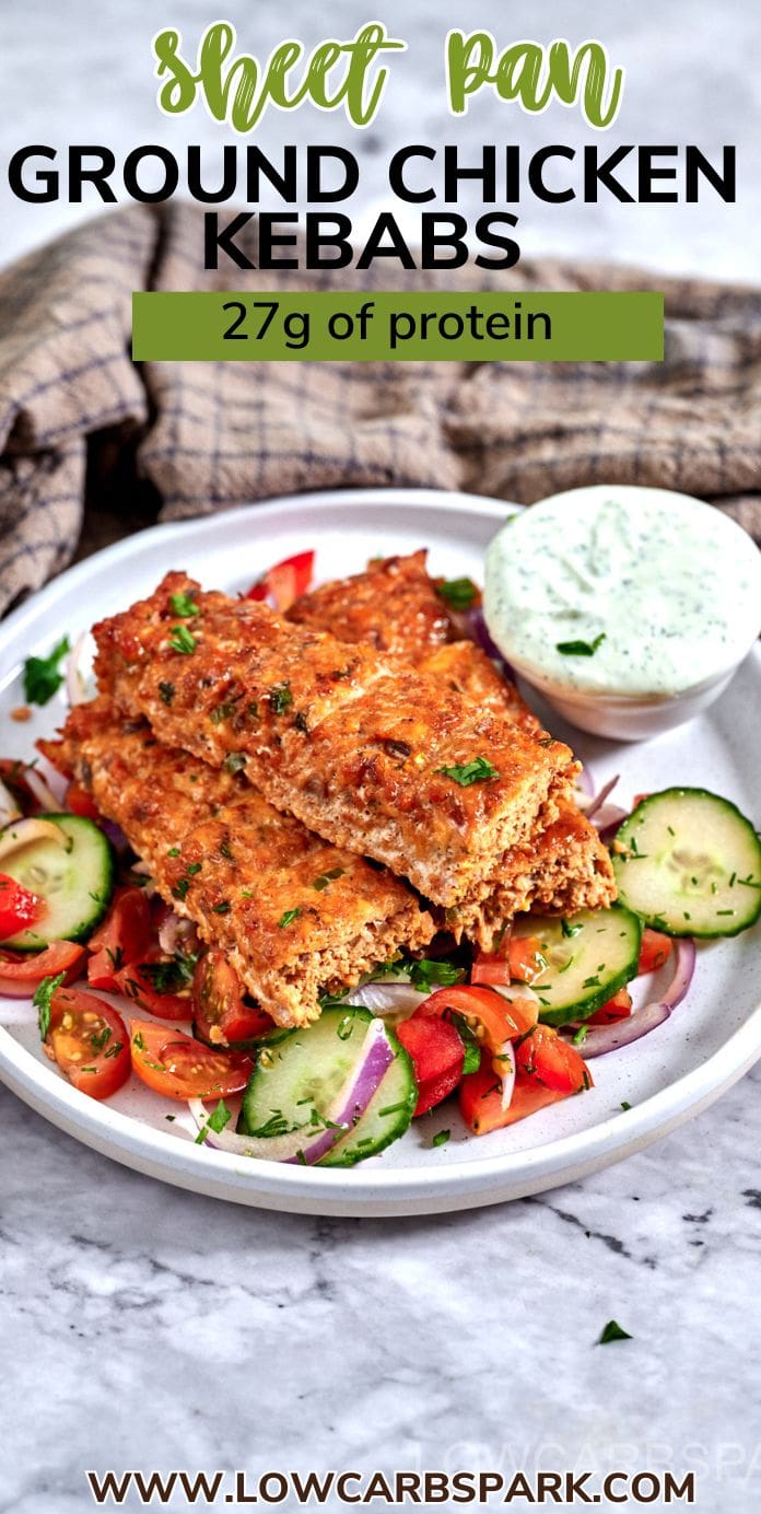 Sheet Pan Ground Chicken Kebabs - Low Carb Spark