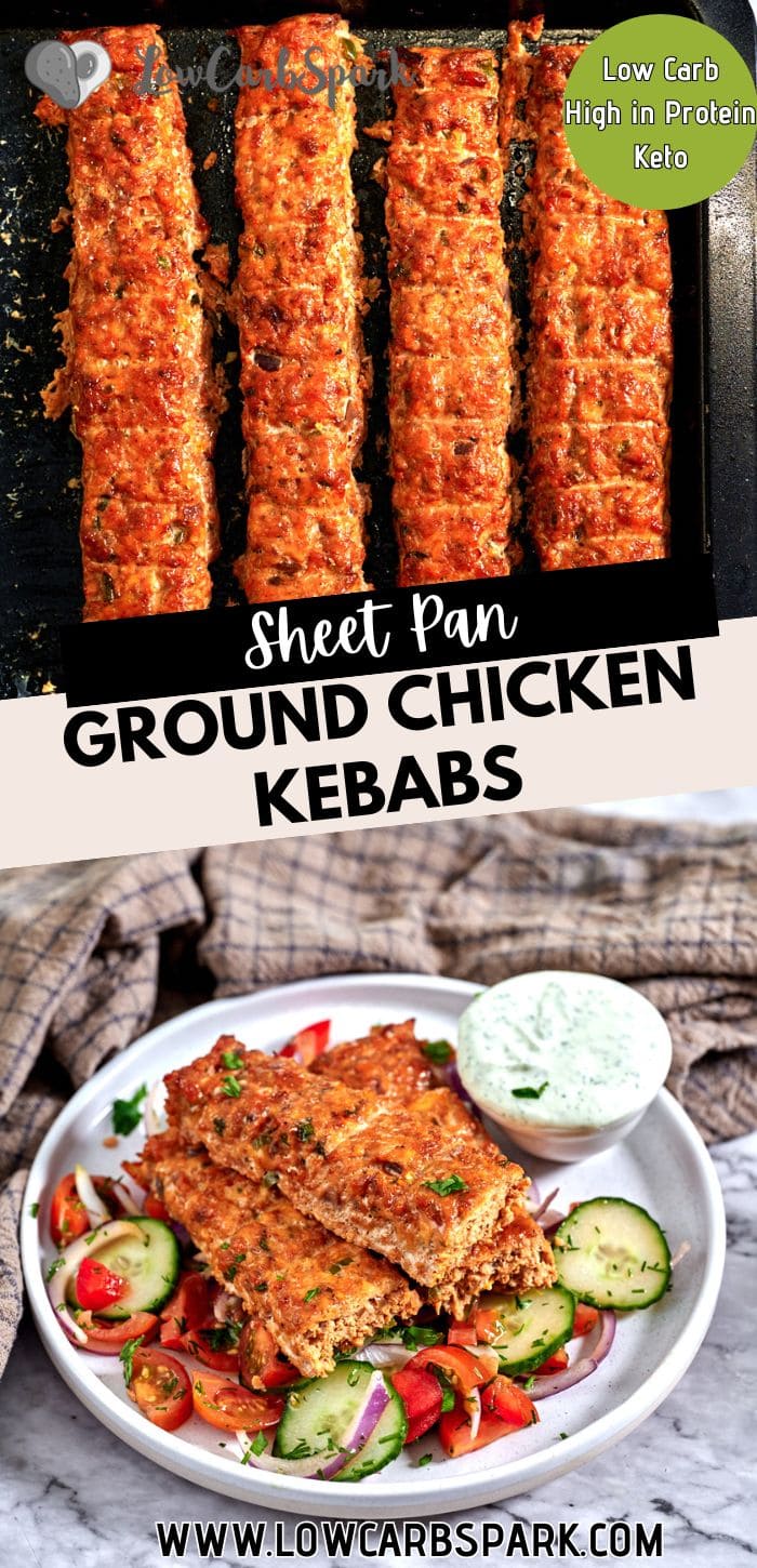 Sheet Pan Ground Chicken Kebabs - Low Carb Spark